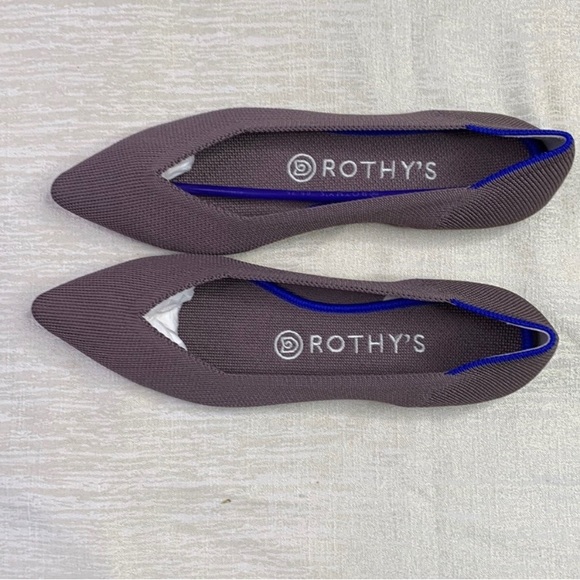 Rothy's | Shoes | Hp Nwot Rothys Pointed Toe Loafers In Gray W Royal ...